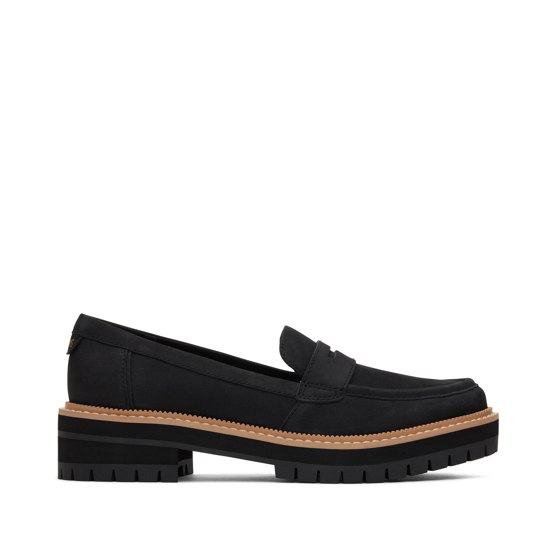 Women's Black Leather Cara Lug Loafer – TOMS.com