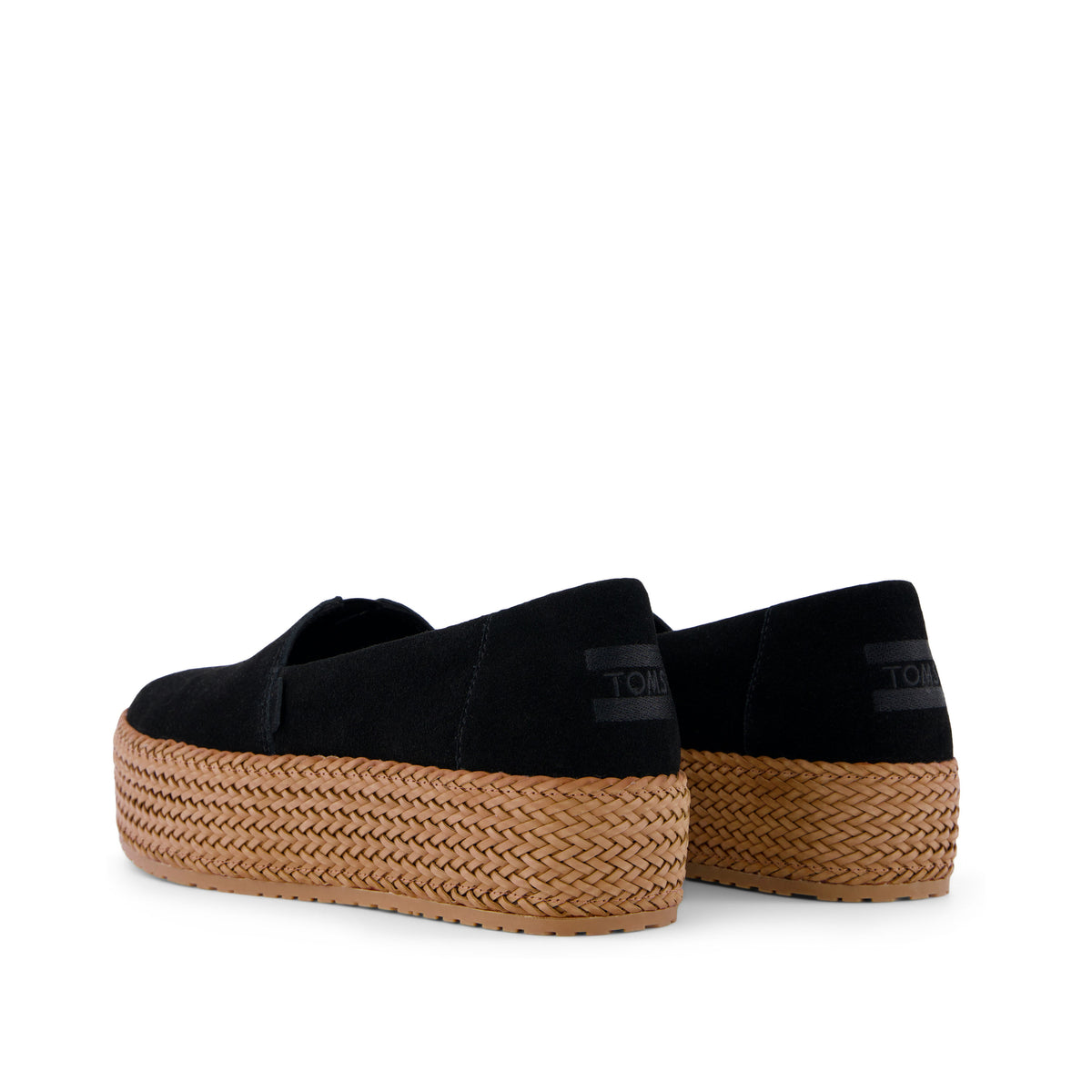 Valencia Black Suede Espadrille Platform Espadrille – TOMS.com