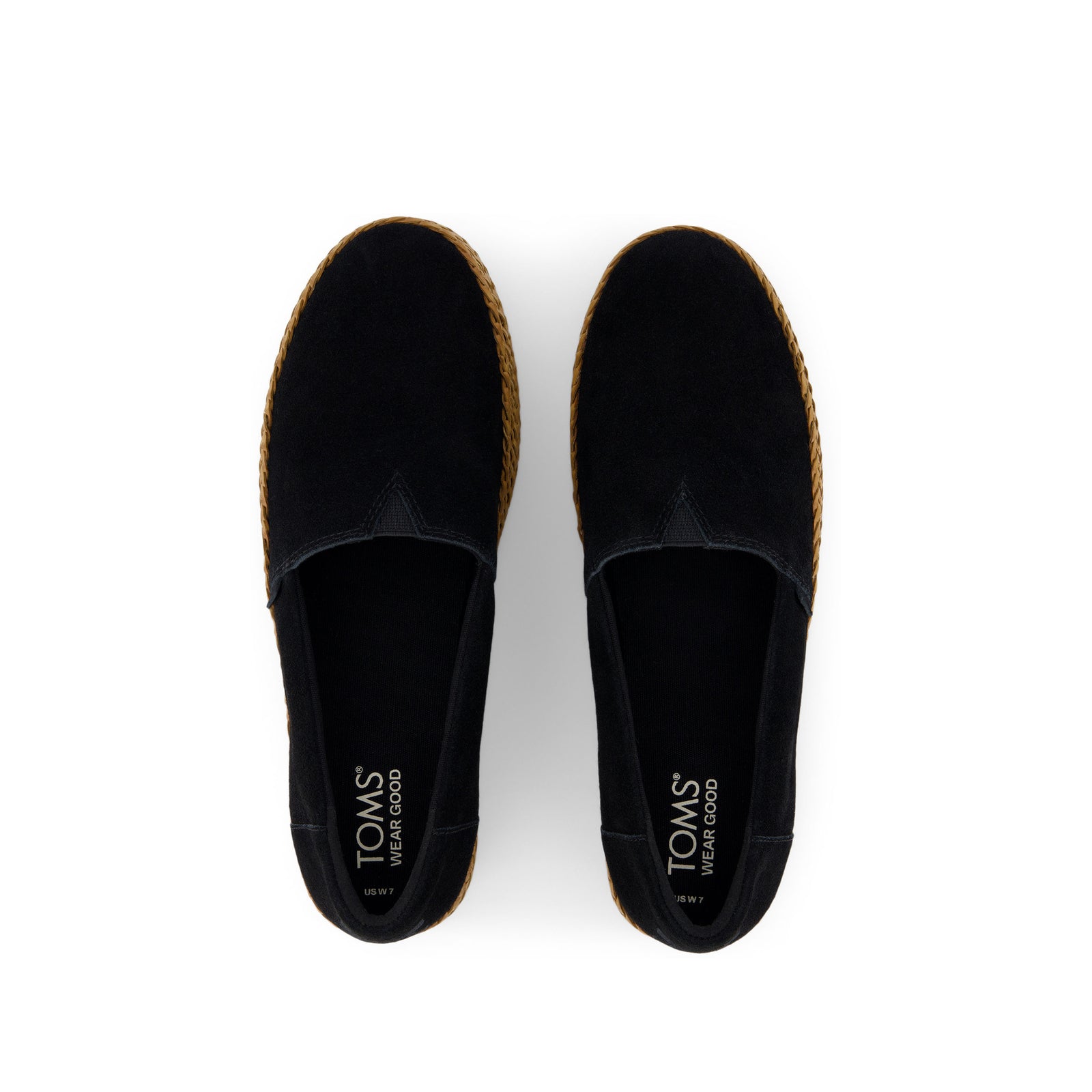 Valencia Black Suede Espadrille Platform Espadrille – TOMS.com