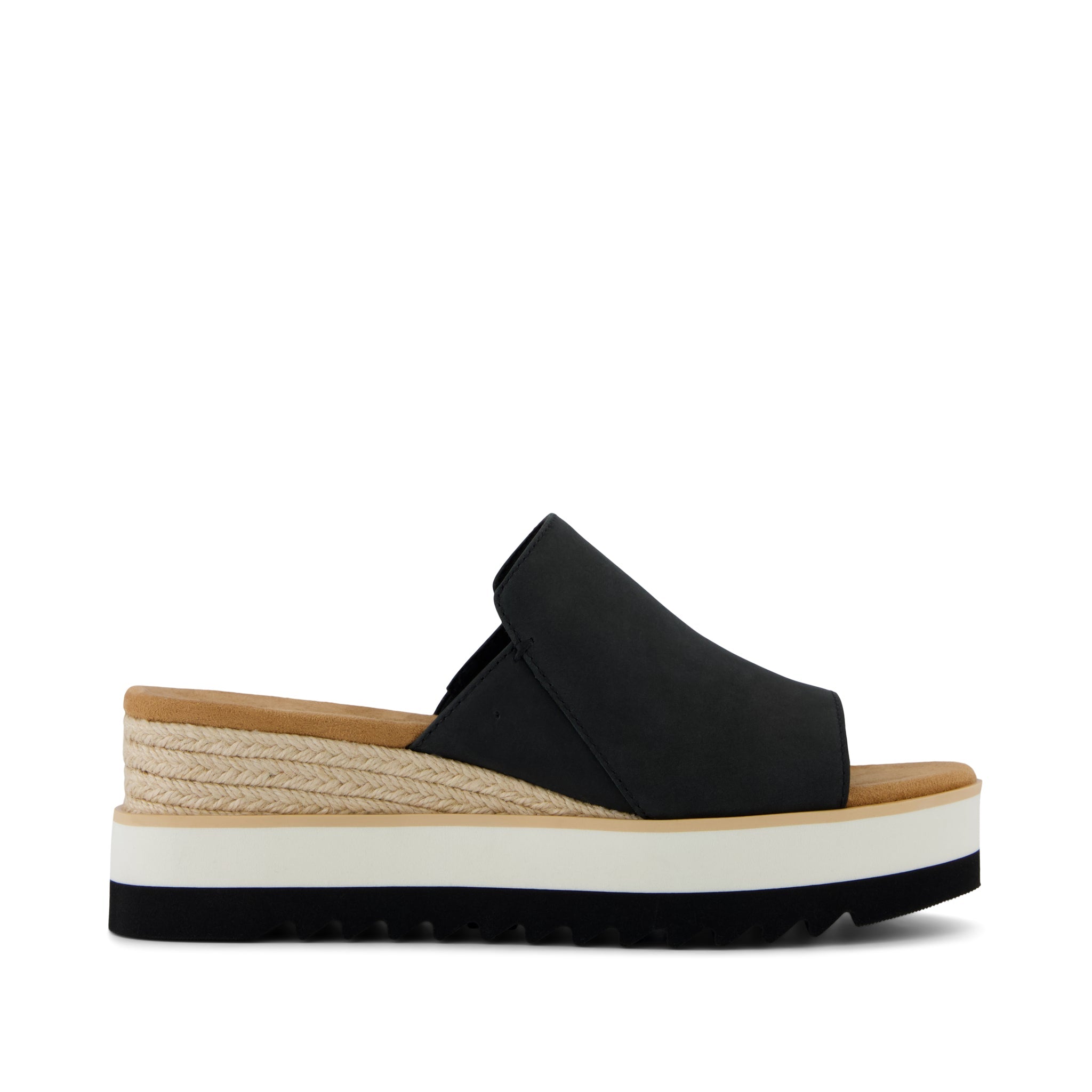 Diana Mule Wedge Sandal Black Leather – TOMS.com