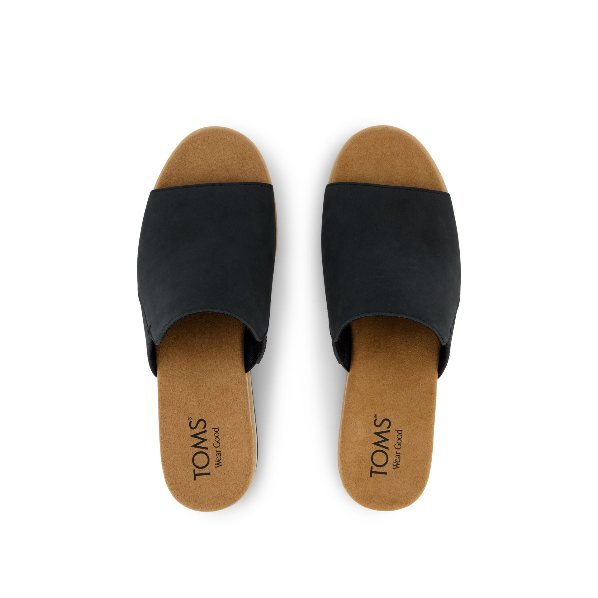 Diana Mule Wedge Sandal Black Leather – TOMS.com