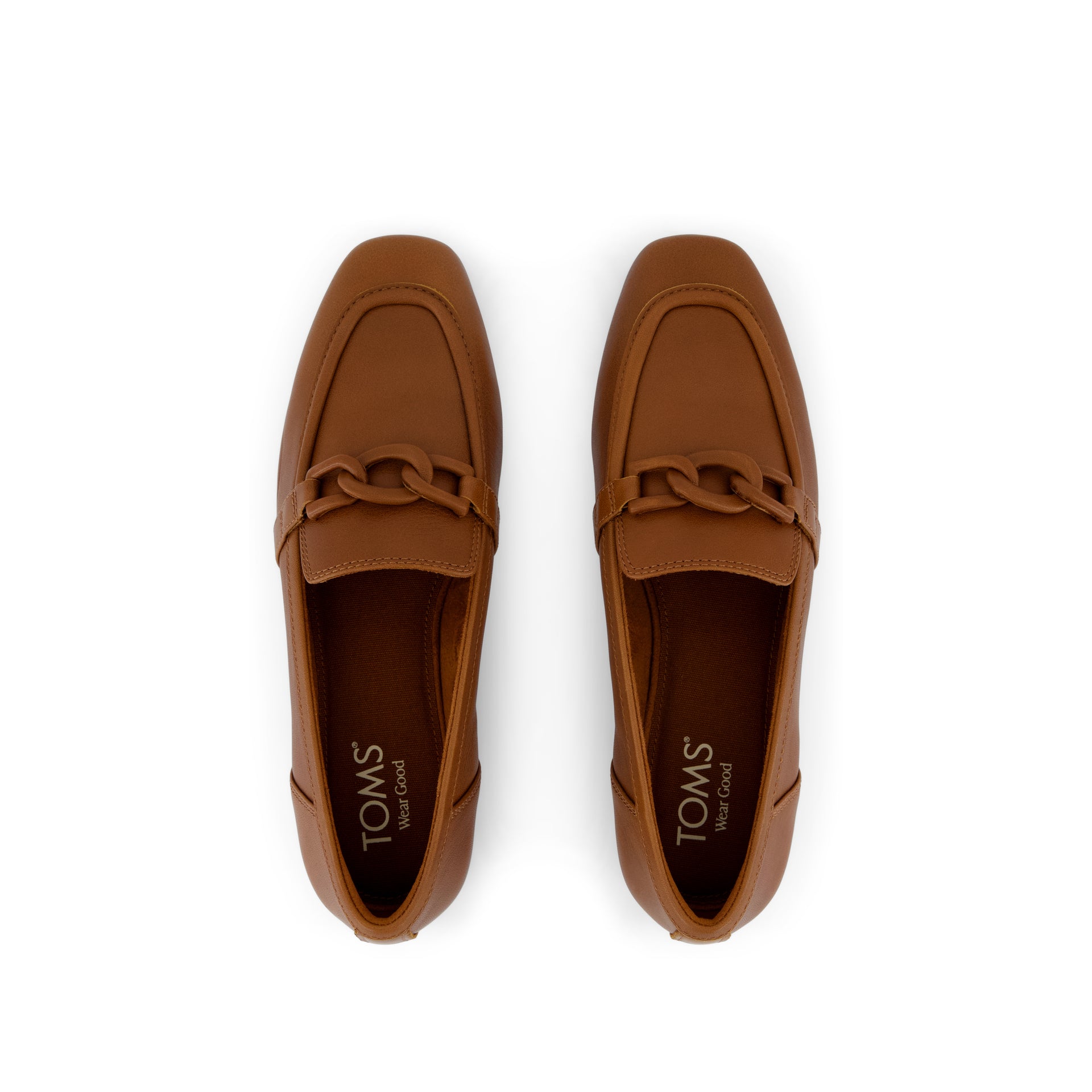 Womens Lynette Loafer Amber Brown Leather with Chain – TOMS.com