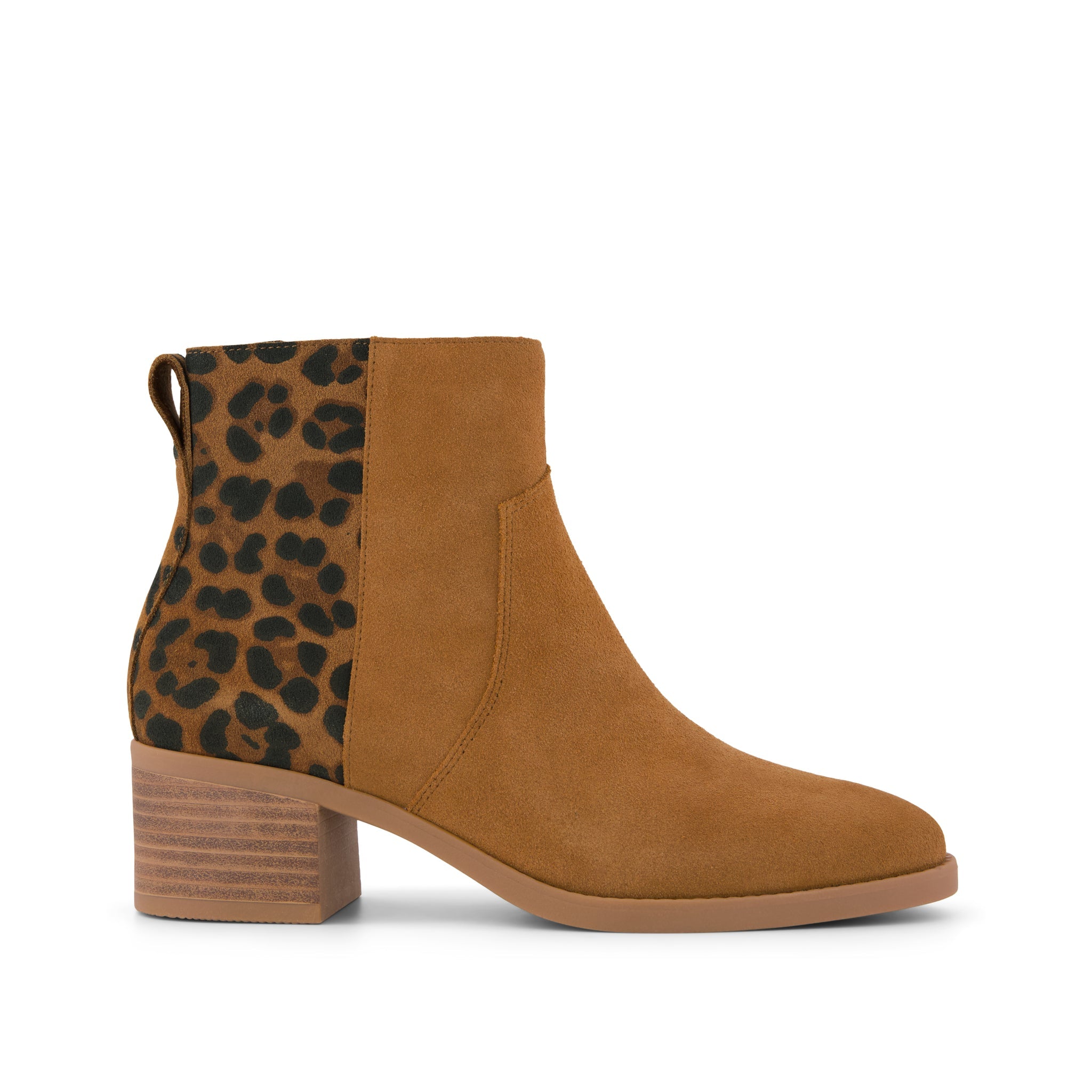 Womens Delilah Heeled Boot Water Repellent Brown Sugar Leopard Suede ...