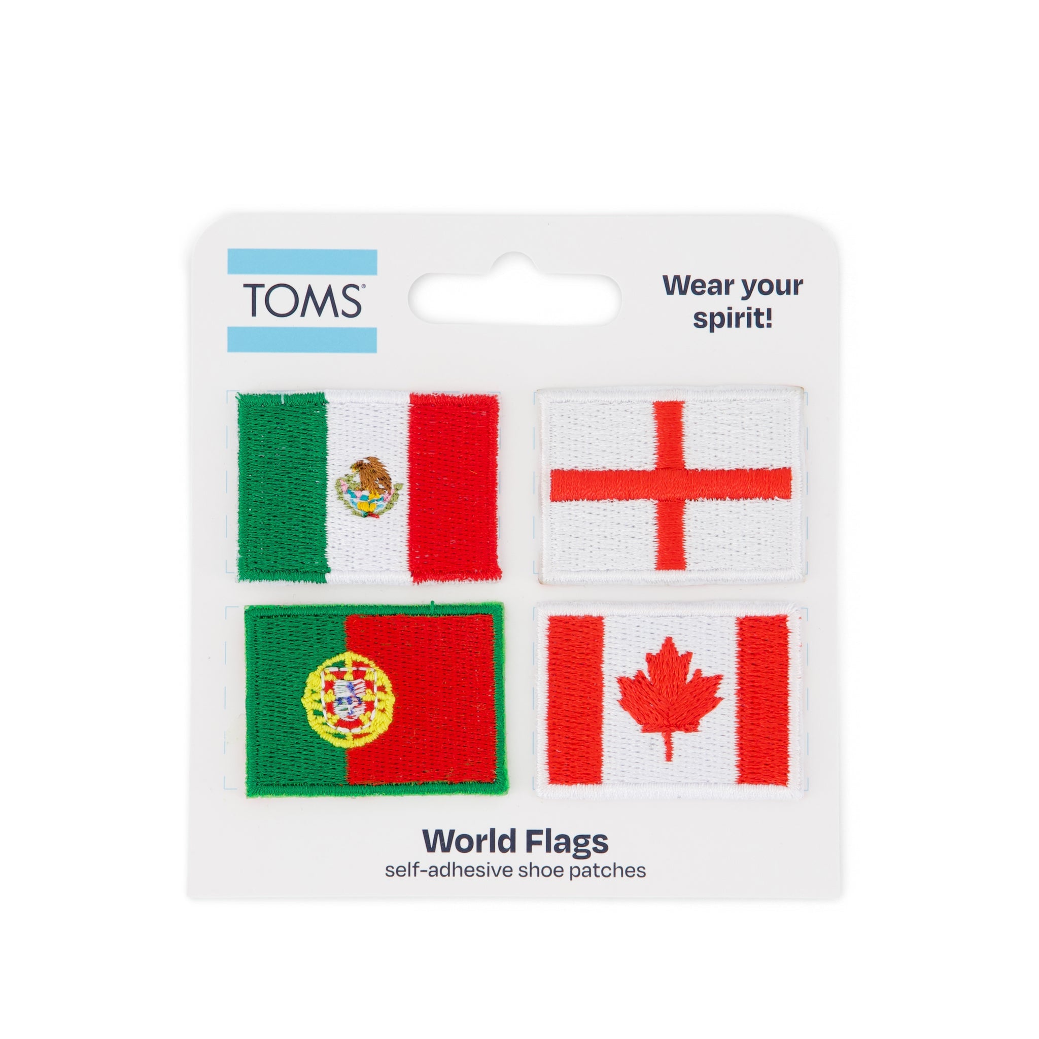 World Flag Adhesive Shoe Patches: Mexico, England, Portugal, Canada ...